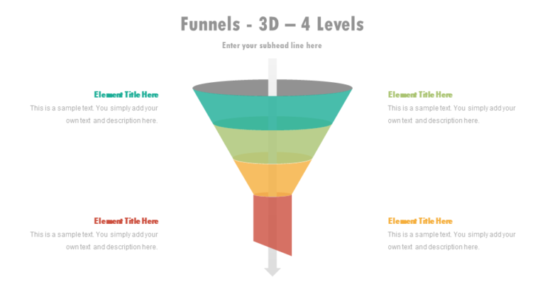 Free 3D Funnel 4 Levels design for PowerPoint and Google Slides