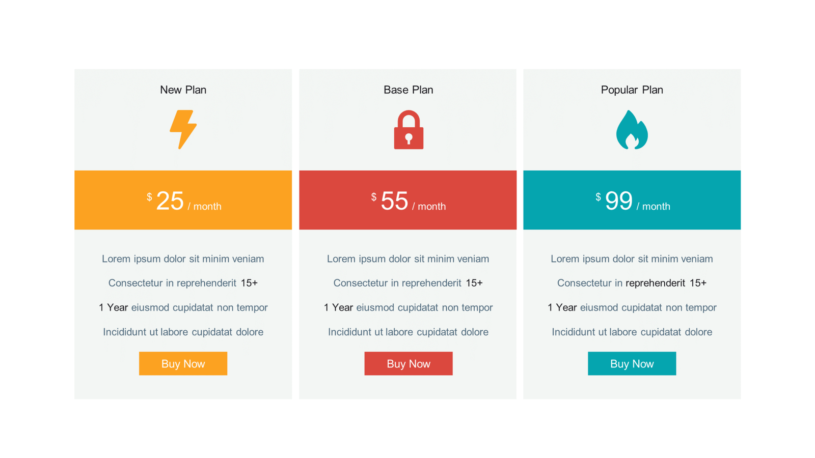 Download Basic Pricing Table Design for Presentations