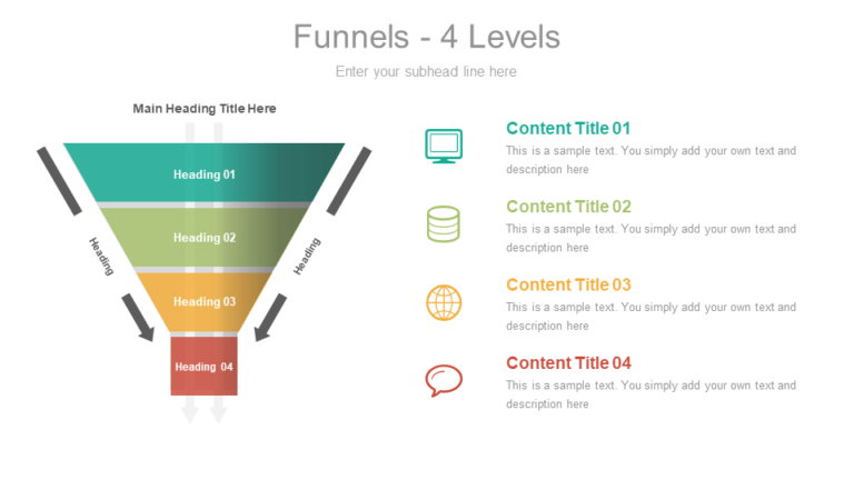 Simple Funnel 4 Levels Design template for Presentations