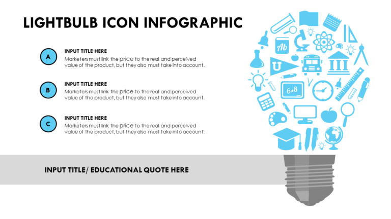 Free Lightbulb Icon Infographics Design for Presentations