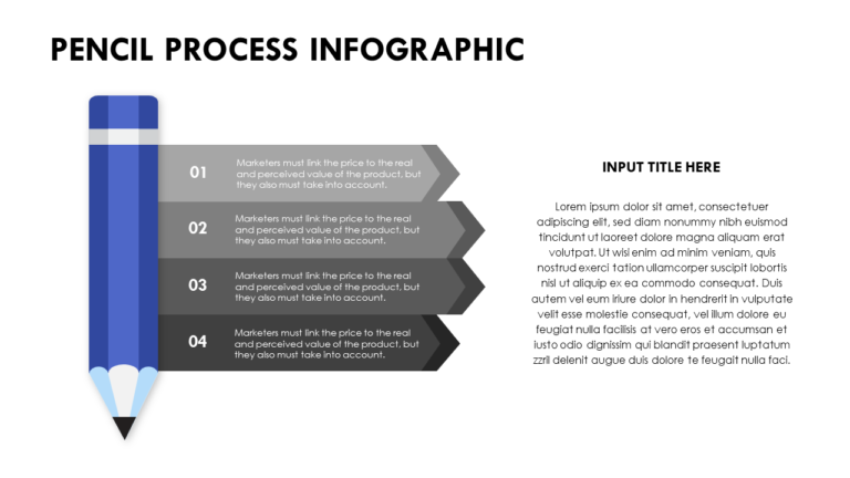 Free Pencil Process Infographics Design for Presentations